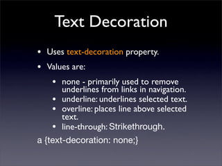 Styling Text With CSS | PPT