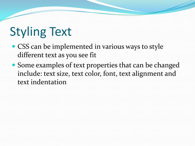 Styling text using css | PPT