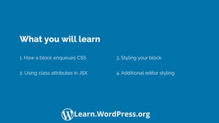 Styling your WordPress Blocks | PPTX