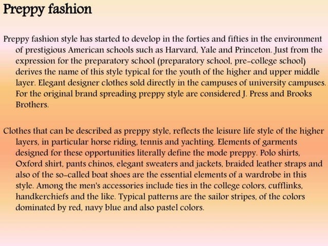 Preppy Fashion Stylish Guide | PPTX