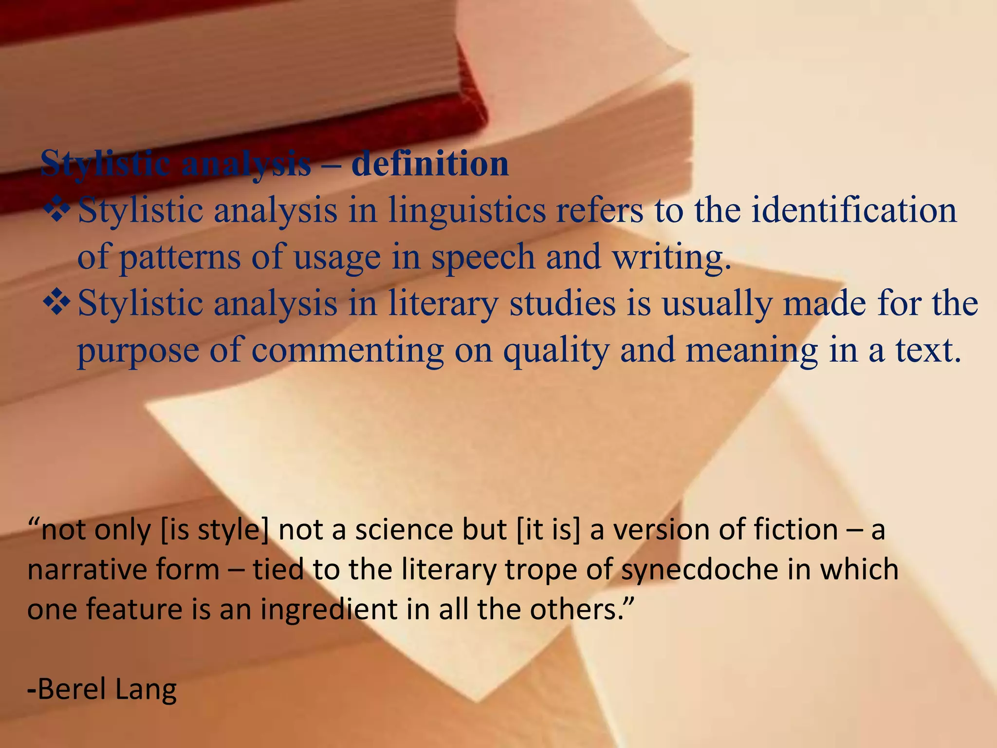 Stylistic analysis | PPTX