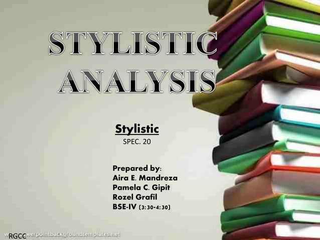 Stylistic analysis | PPTX | Poetry | Books and Literature