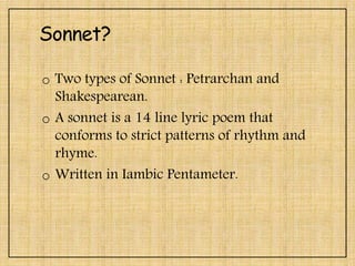 Stylistic analysis of a shakespearean sonnet | PPT
