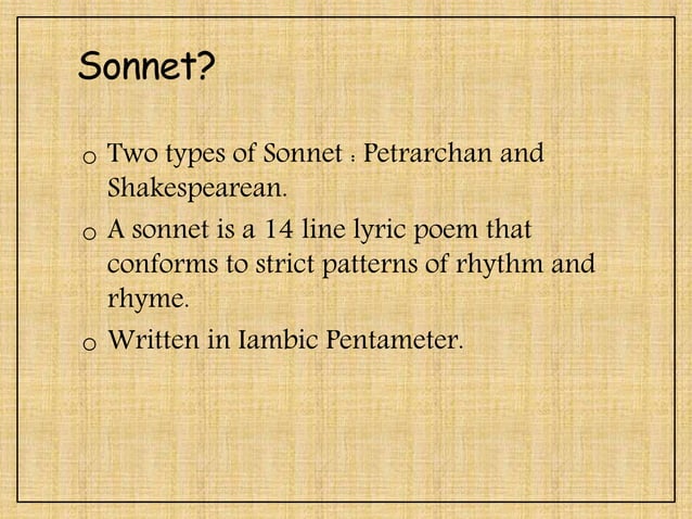Stylistic analysis of a shakespearean sonnet | PPTX | Poetry | Books ...
