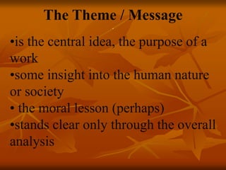 Stylistic Analysis Plot, Theme, Settins .ppt