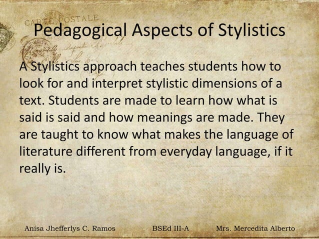 Stylistic approach | PPTX