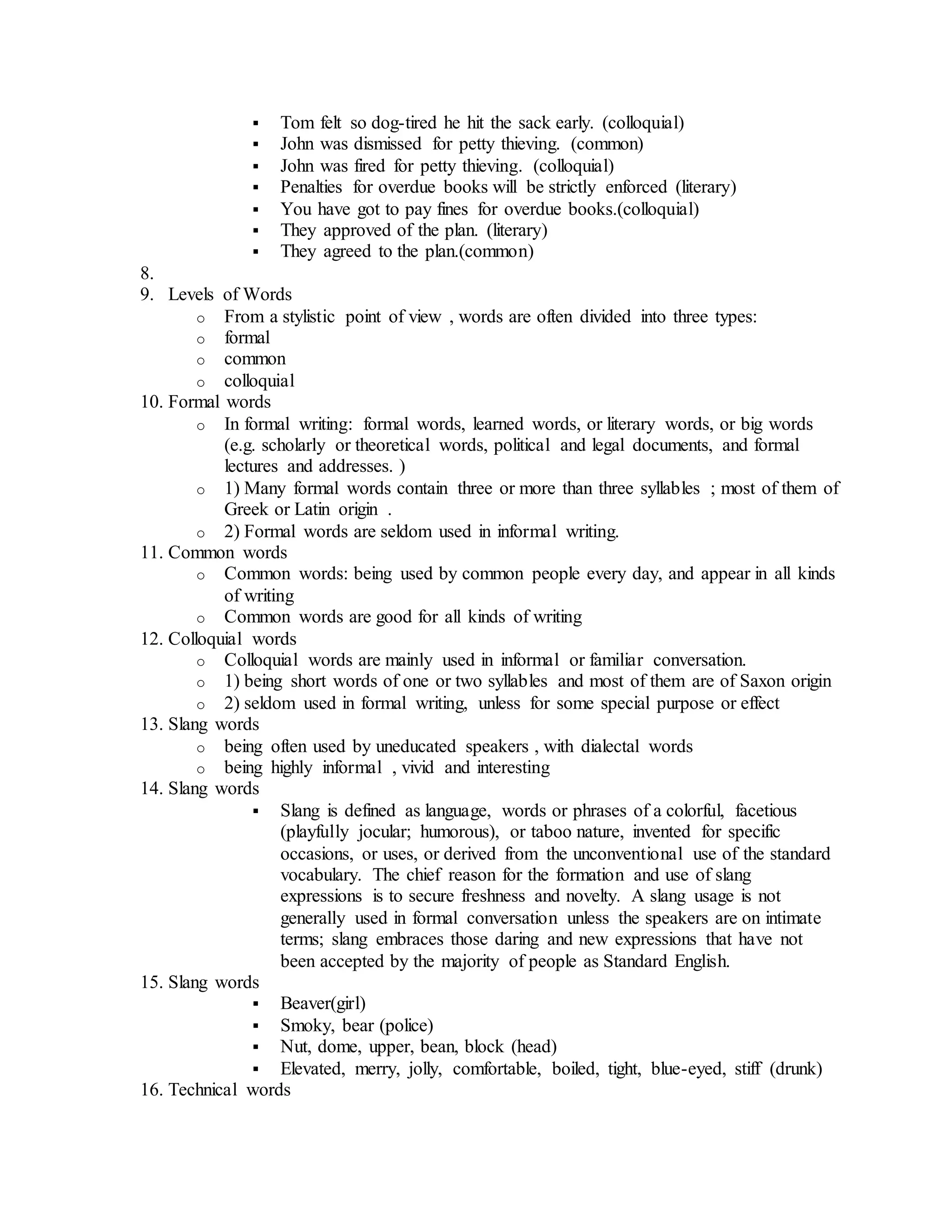 Stylistic classification of english vocabulary presentation transcript ...