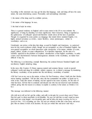 «Stylistic classification of the english vocabulary» | PDF