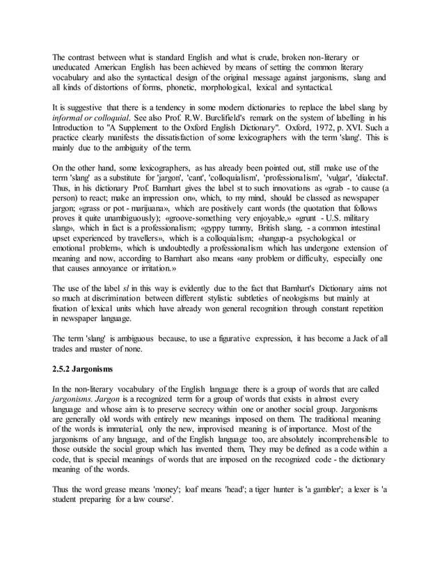 «Stylistic classification of the english vocabulary» | PDF