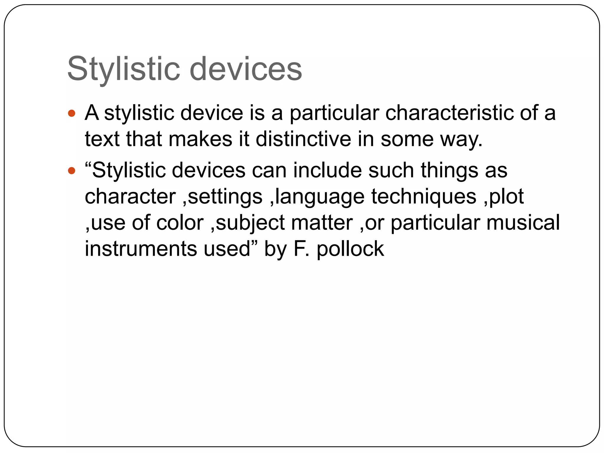 Stylistic devices | PPTX