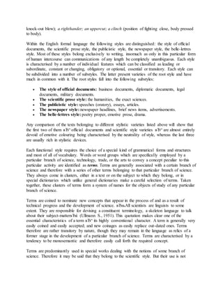 Stylistic differentiation of english vocabulary | PDF