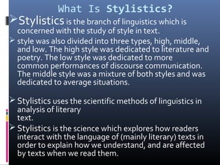Stylistics | PPT