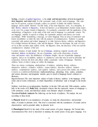 Stylistics | PDF