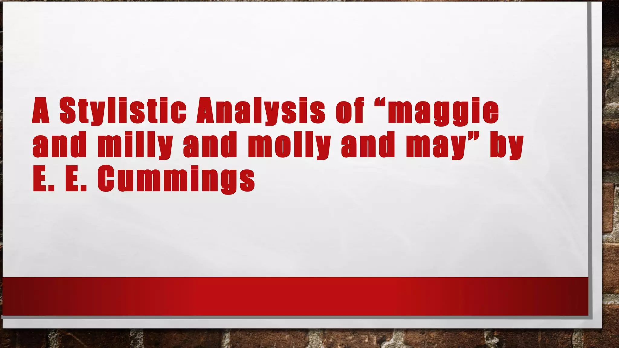 Stylistics Analysis | PPT | Poetry | Books and Literature