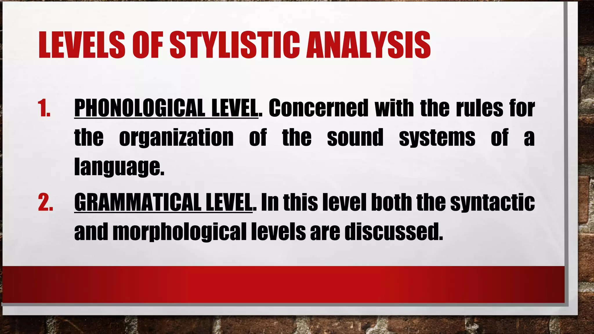 Stylistics Analysis | PPT