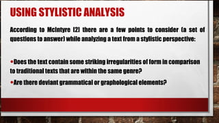 Stylistics Analysis | PPT