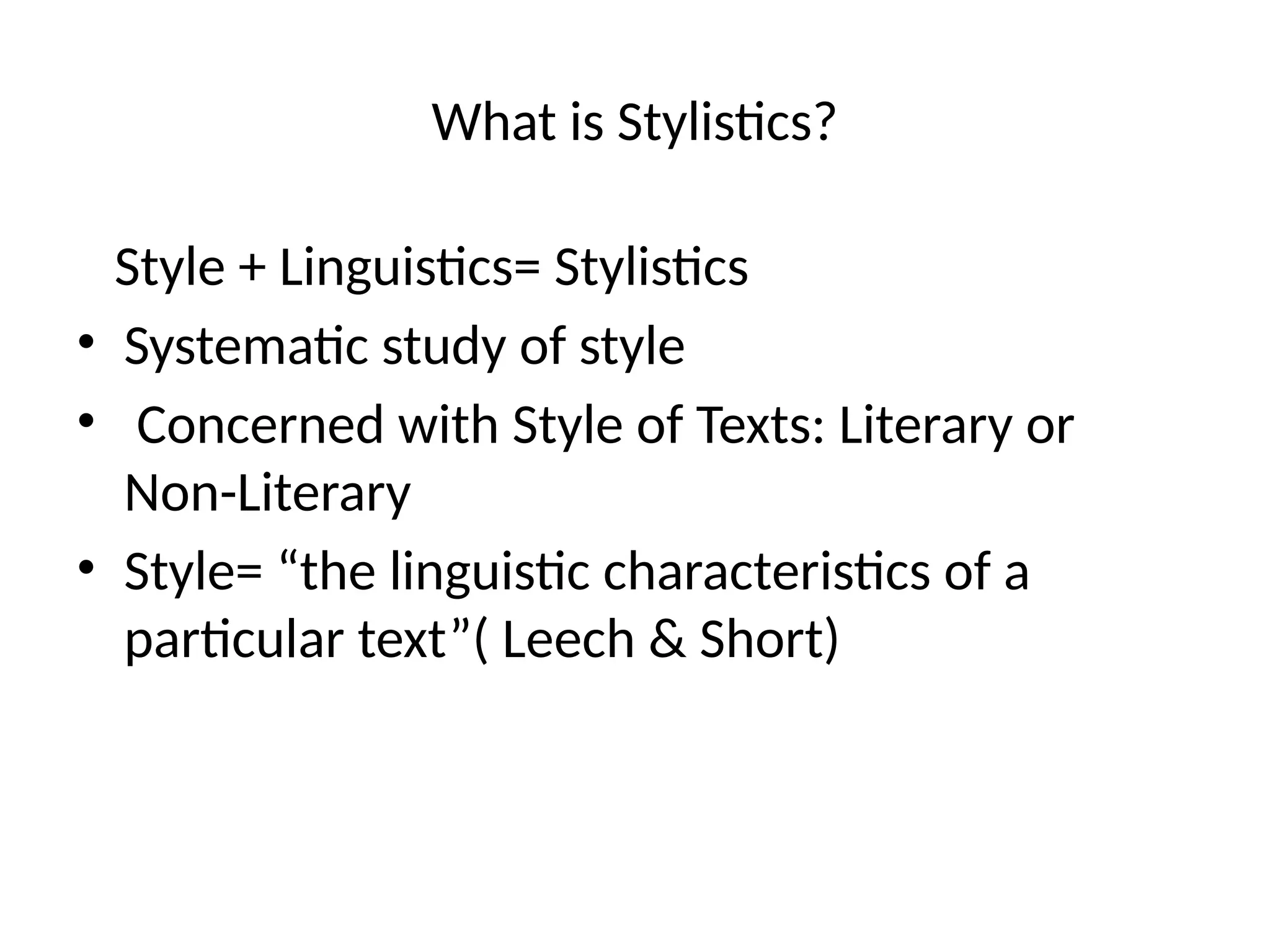 Stylistics PPT Revised Aspects of language | PPTX