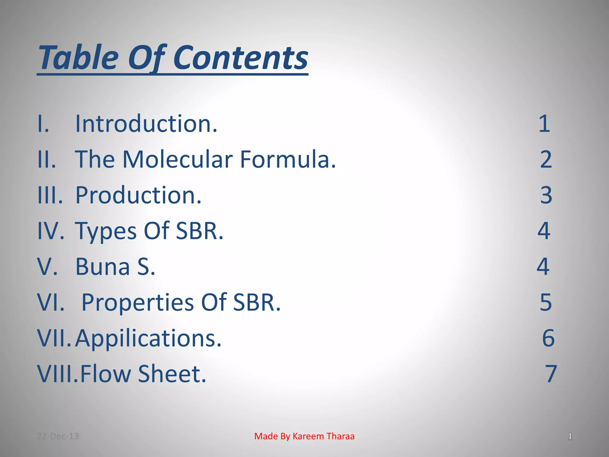 Styrene butadiene rubber | PPTX