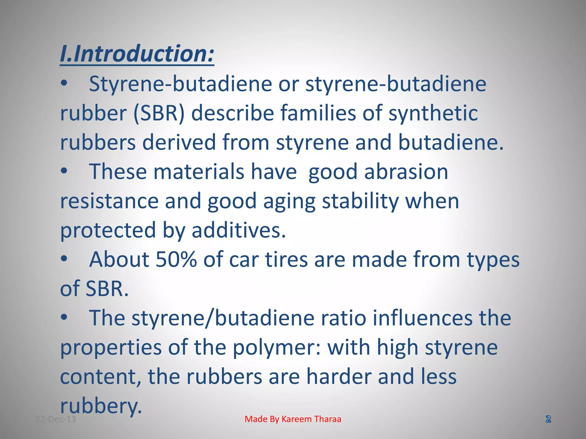 Styrene butadiene rubber | PPTX