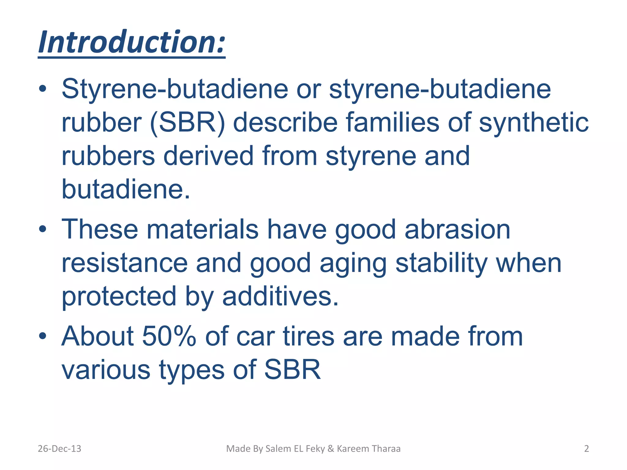 Styrene butadiene rubber | PPTX