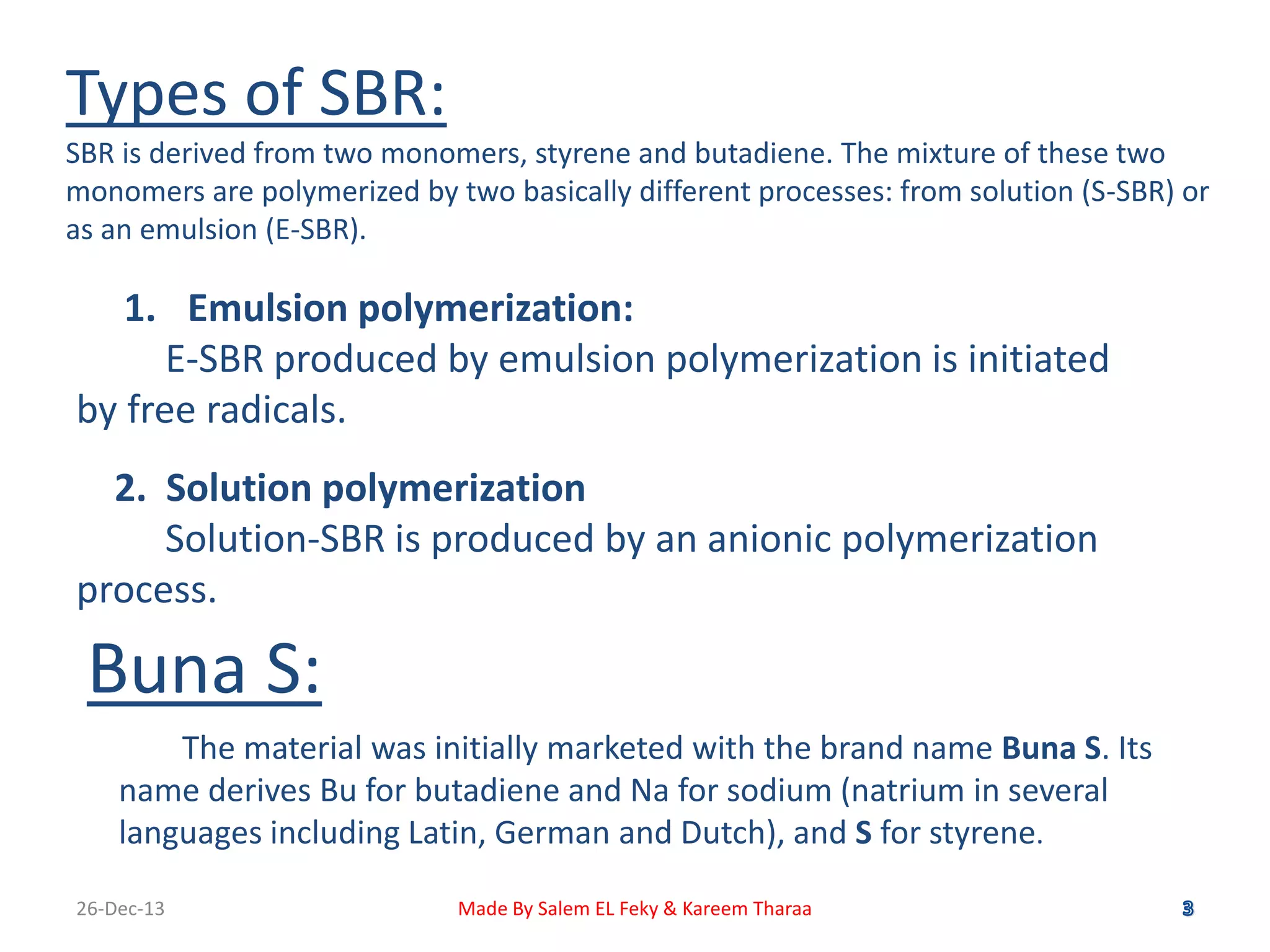 Styrene butadiene rubber | PPTX