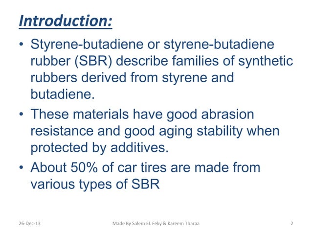 Styrene butadiene rubber | PPTX