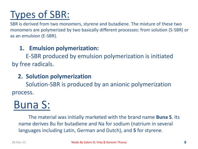 Styrene butadiene rubber | PPTX