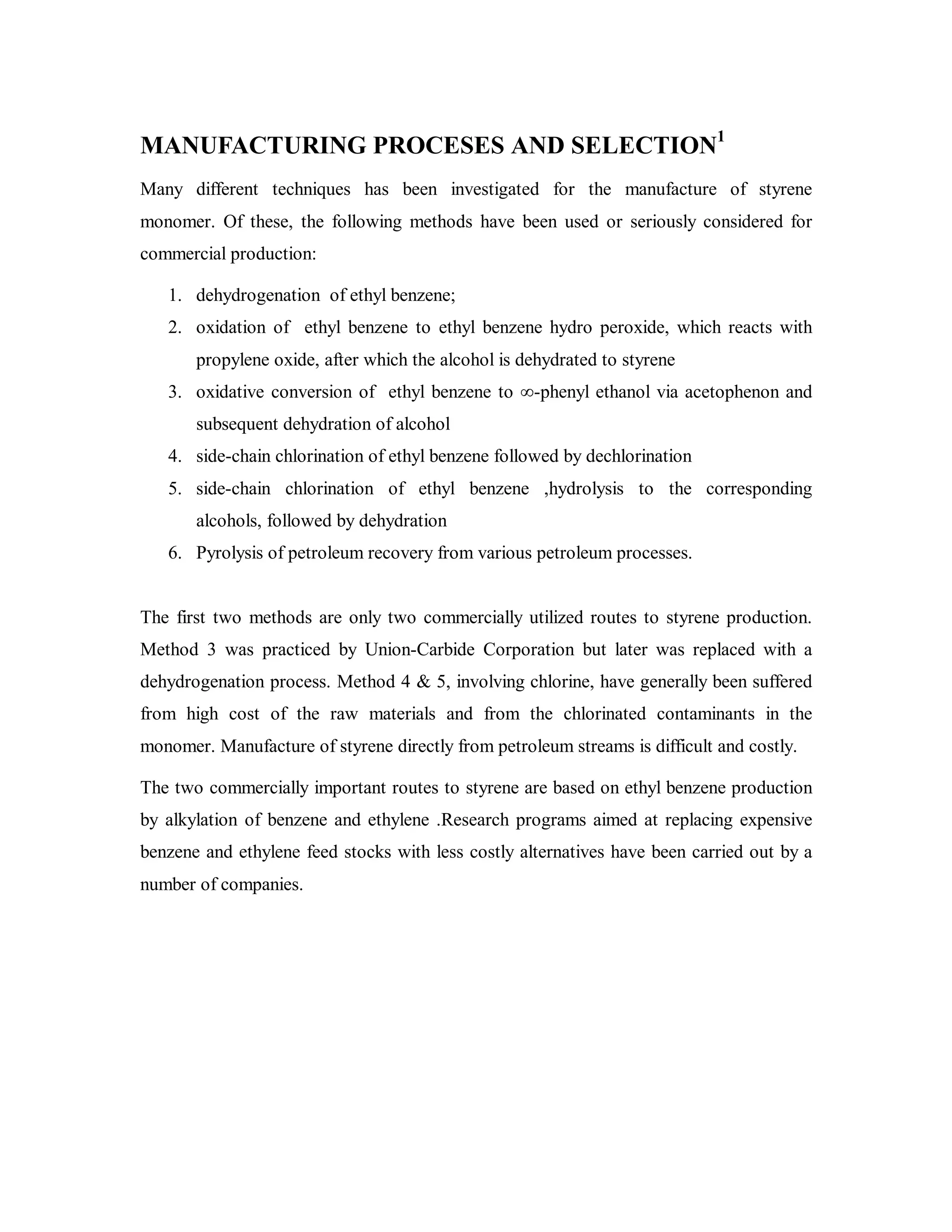Styrene methods 2520of-2520-production | PDF