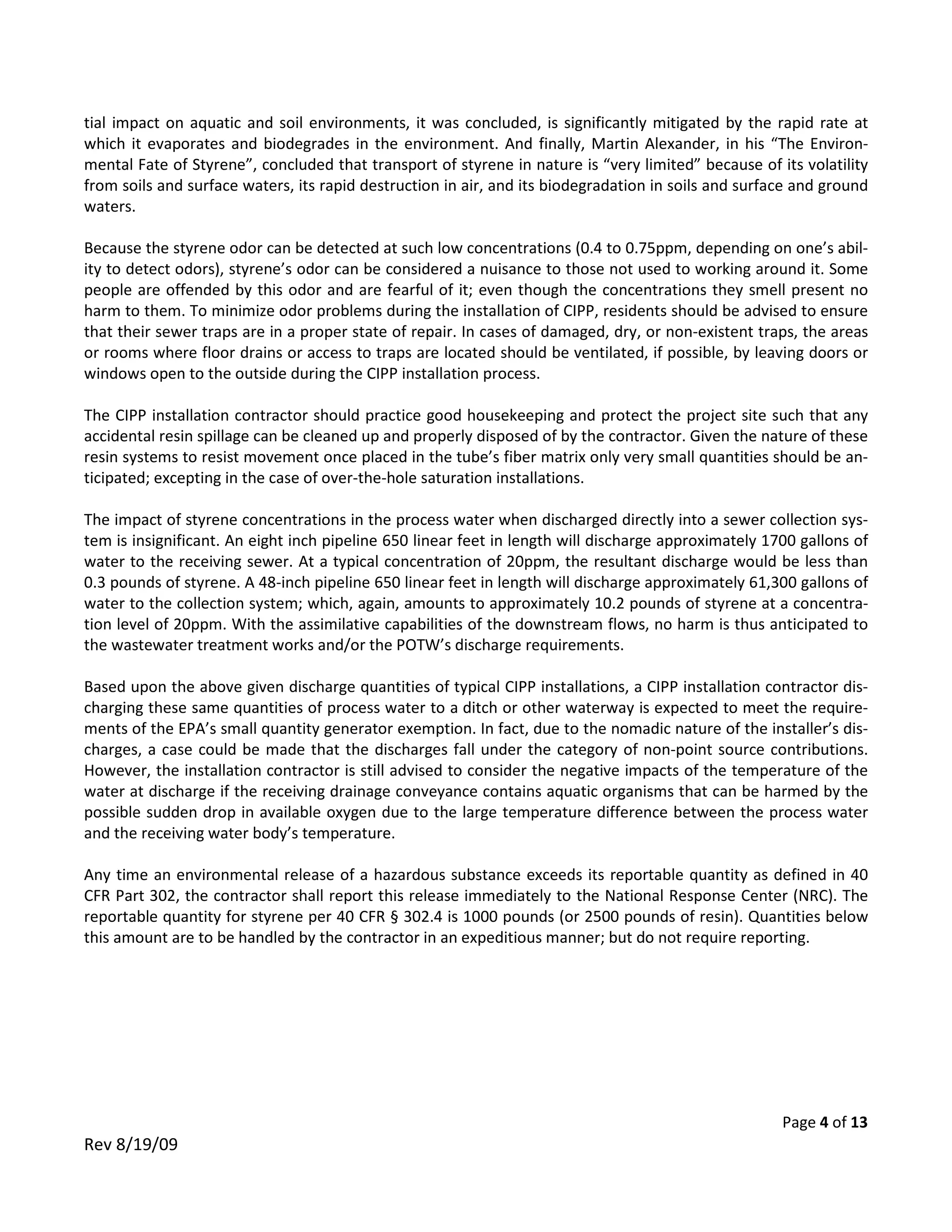 Guidelines for handling and storing styrene resins | PDF