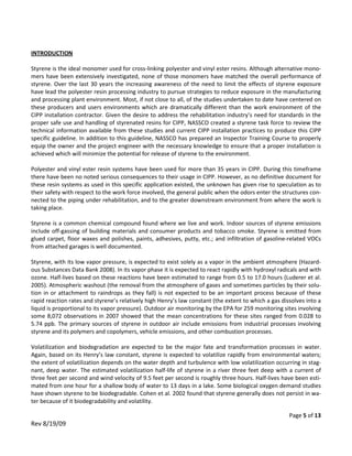 Guidelines for handling and storing styrene resins | PDF