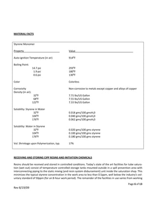 Guidelines for handling and storing styrene resins | PDF