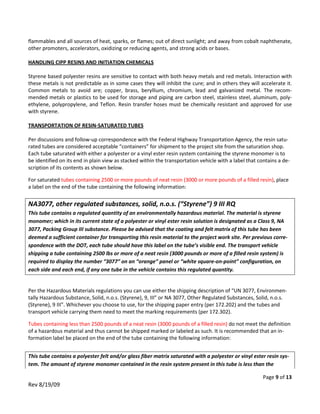 Guidelines for handling and storing styrene resins | PDF