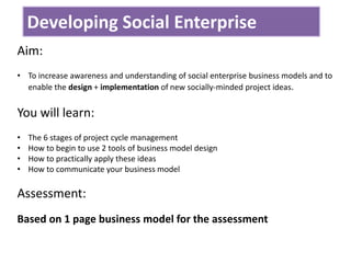 Developing Social Enterprise | PPTX