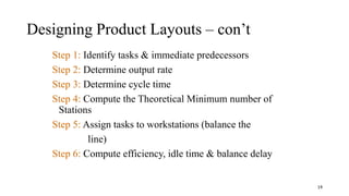 Product layout in Food Industry and Line Balancing | PPTX
