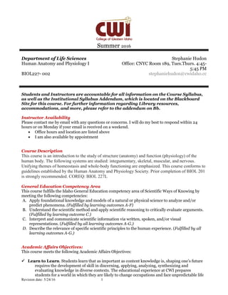 Su16 Syllabus B227-002 Stephanie Hudon | PDF