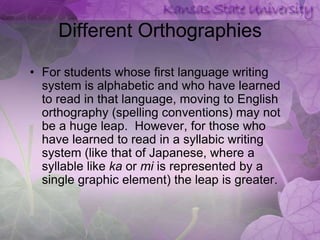 Su 2012 ss orthography(1) | PPTX