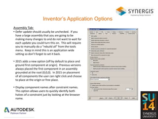 Synergis University 2014 - Inventor Performance Optimization | PPT