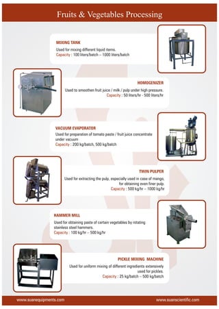 Suan Scientific Instruments & Equipments, Kolkata, Food Processing ...