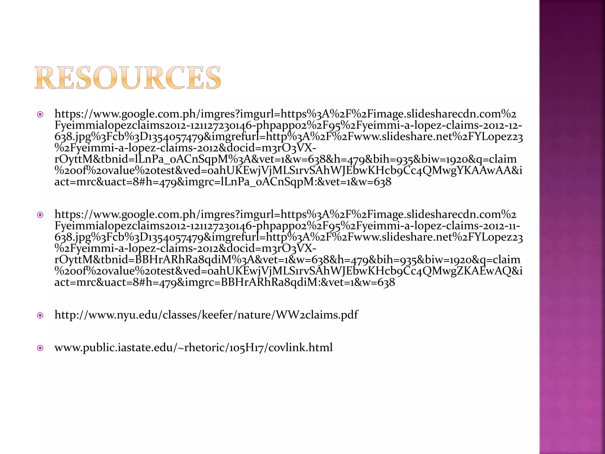 claim of value | PPTX