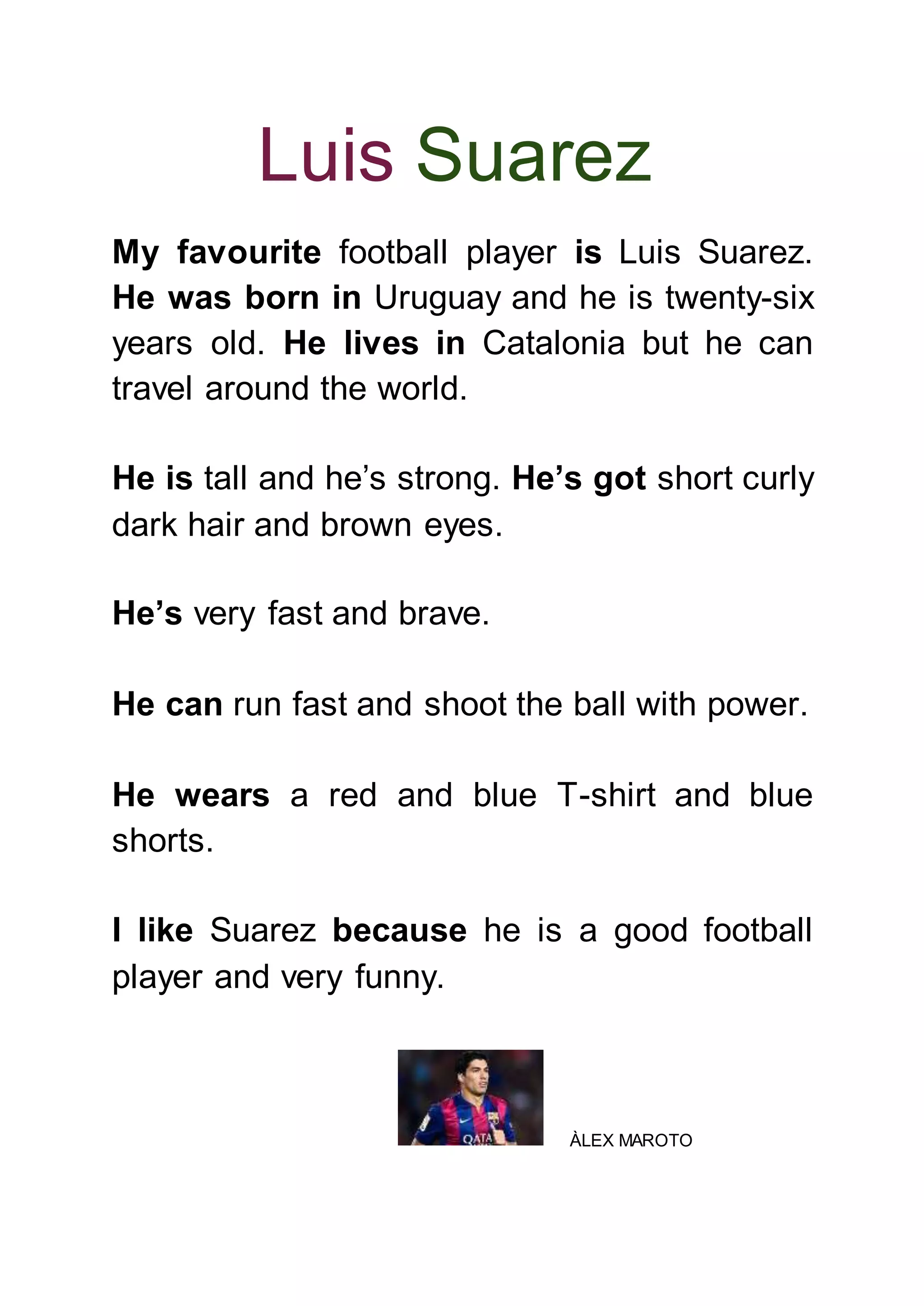 MY FAVOURITE FOOTBALL PLAYER | DOCX