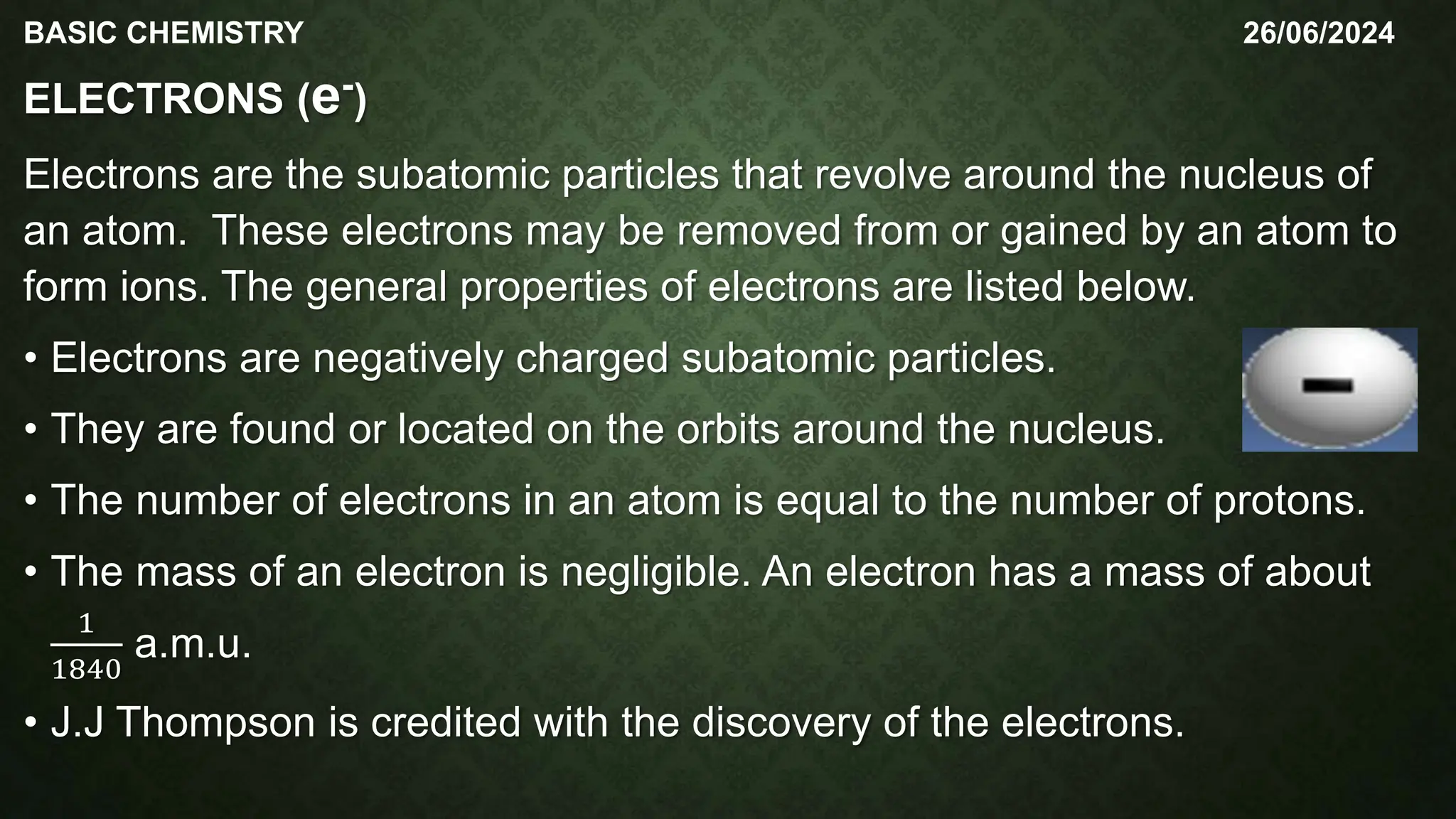 SUB-ATOMIC PARTICLES PROTONS, NEUTRONS AND ELECTRONS..pptx