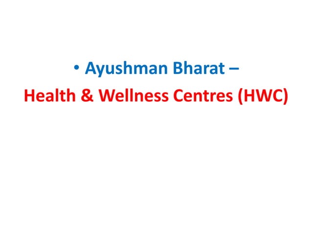 SUB-HEALTH CENTRE, Health and wellness centre Sub health centre Revised ...