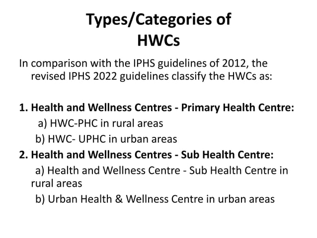 SUB-HEALTH CENTRE, Health and wellness centre Sub health centre Revised ...