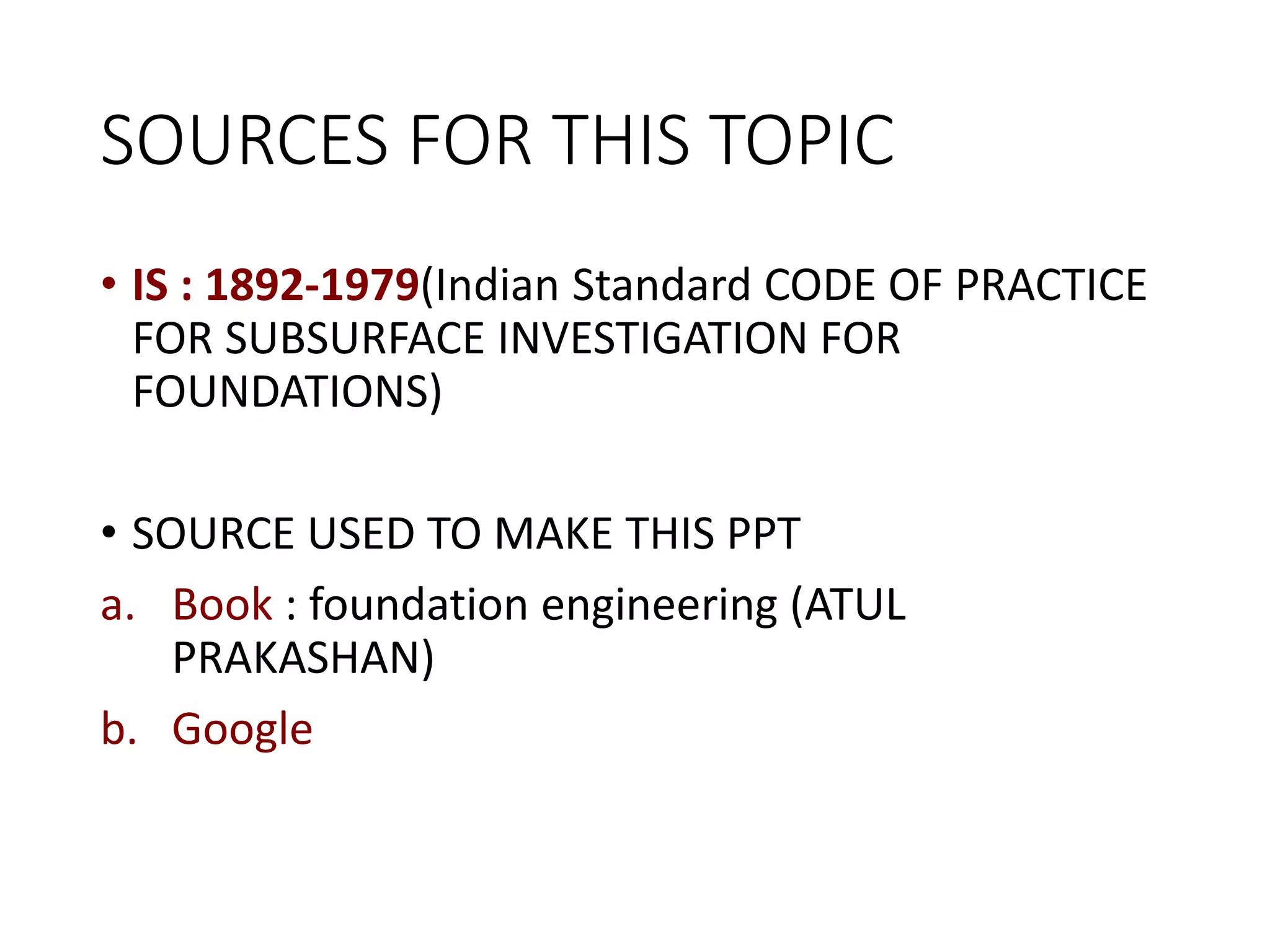 Sub soil exploration | PPTX