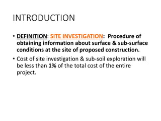 Sub soil exploration | PPTX