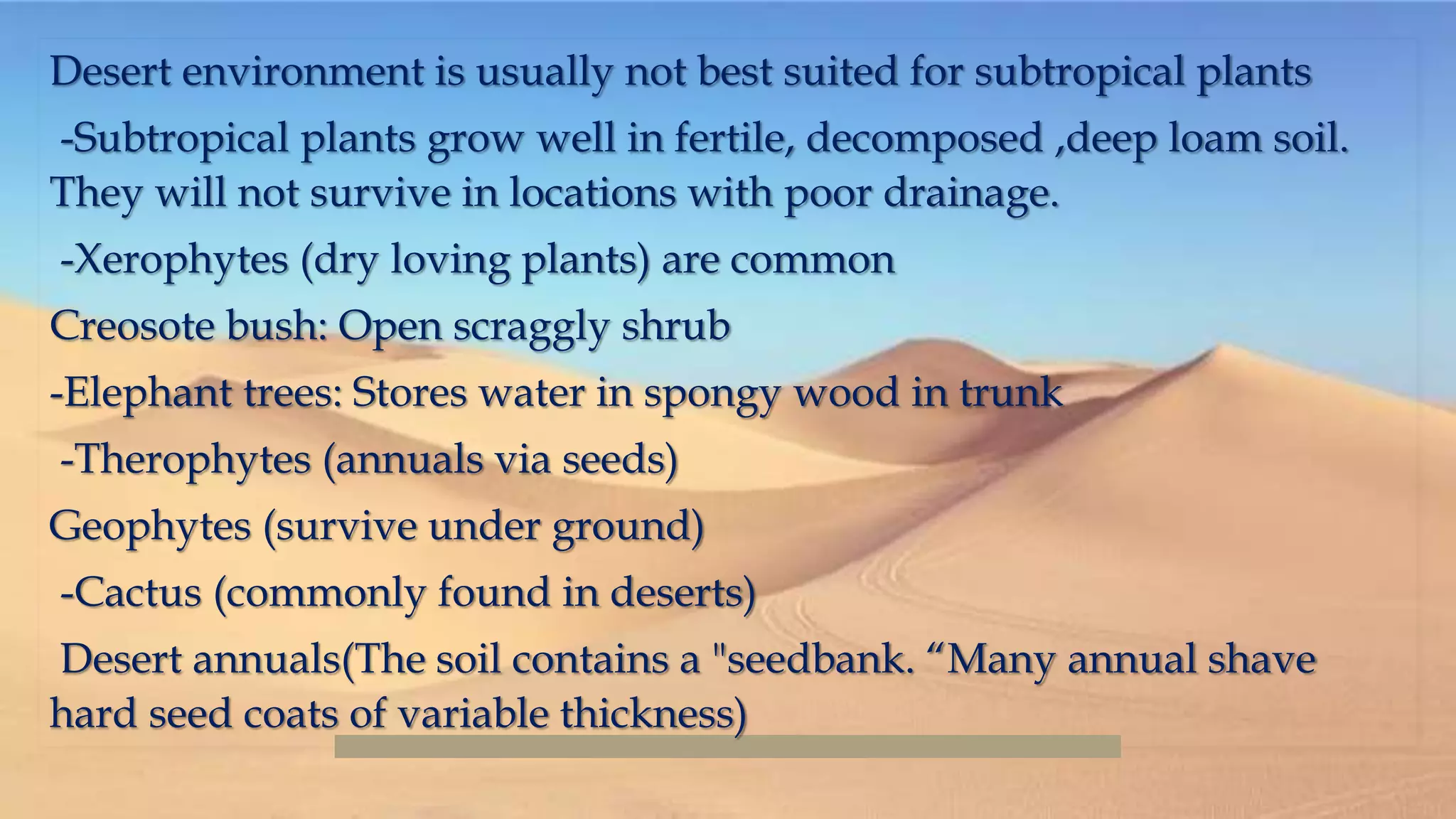 Sub tropical deserts | PPTX