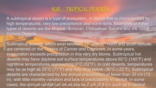 Sub tropical deserts | PPTX