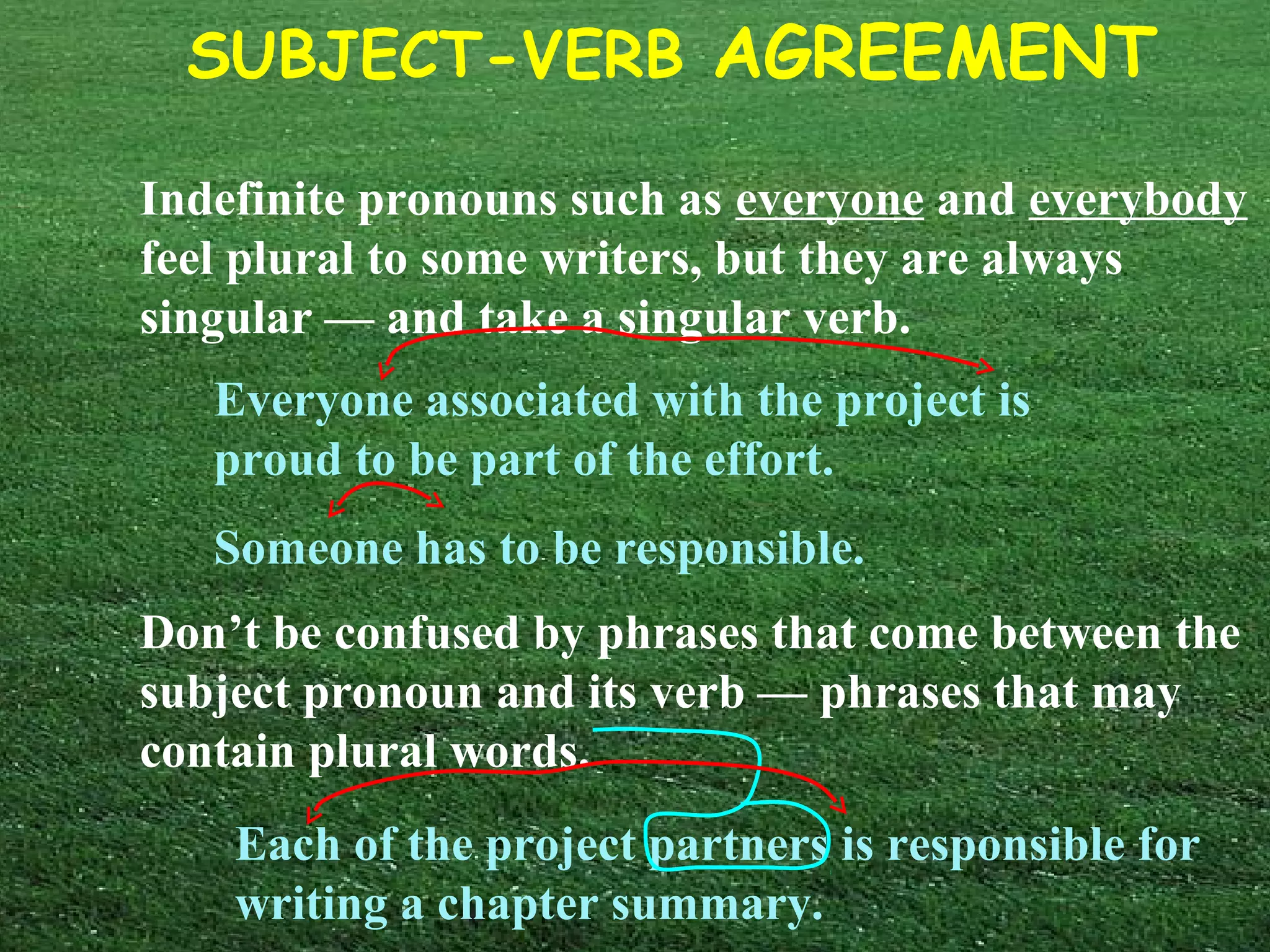 Sub verb agreement | PPT