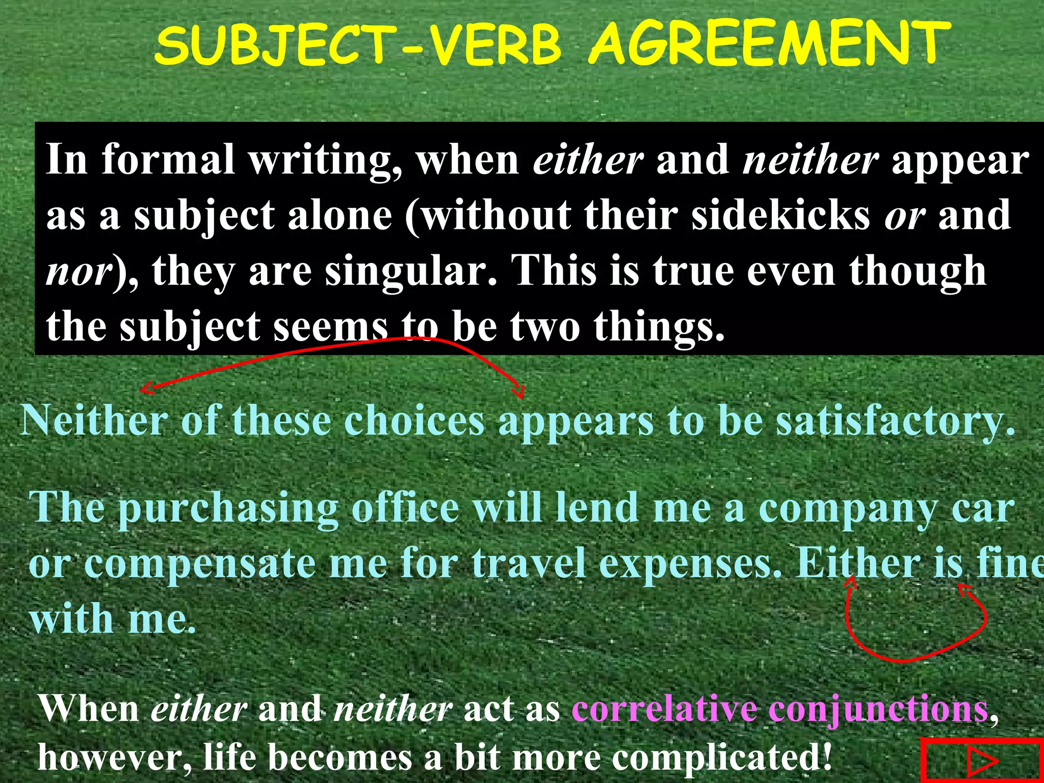 Sub verb agreement | PPT
