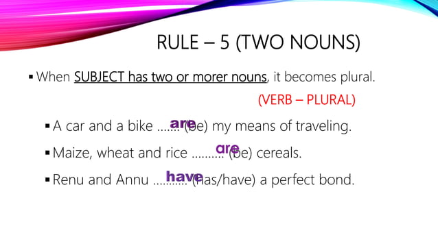 Sub verb agreement | PPTX